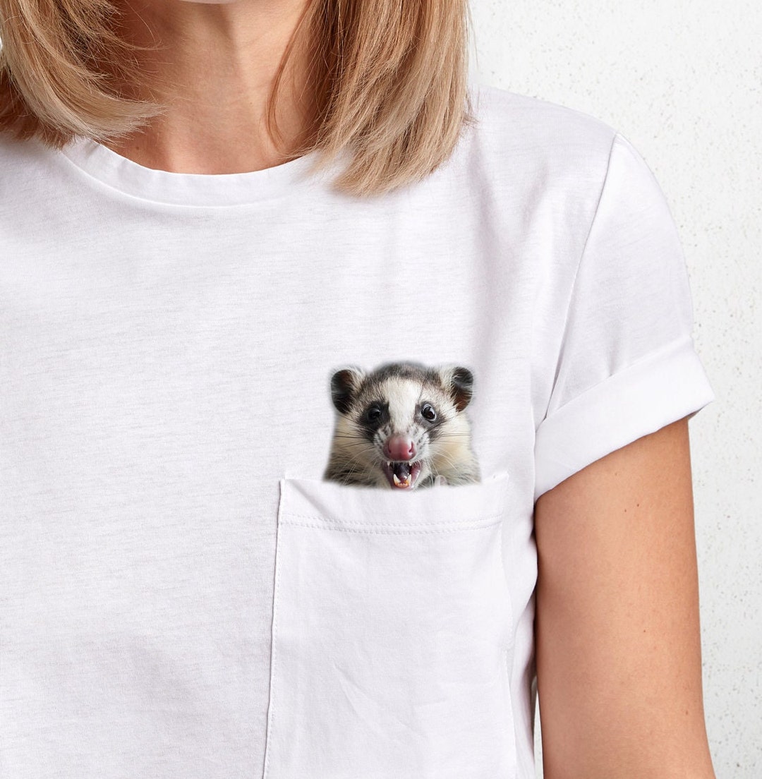 Possum Shirt Pocket Middle Finger T-shirt Meme Funny Shirt Opossum ...