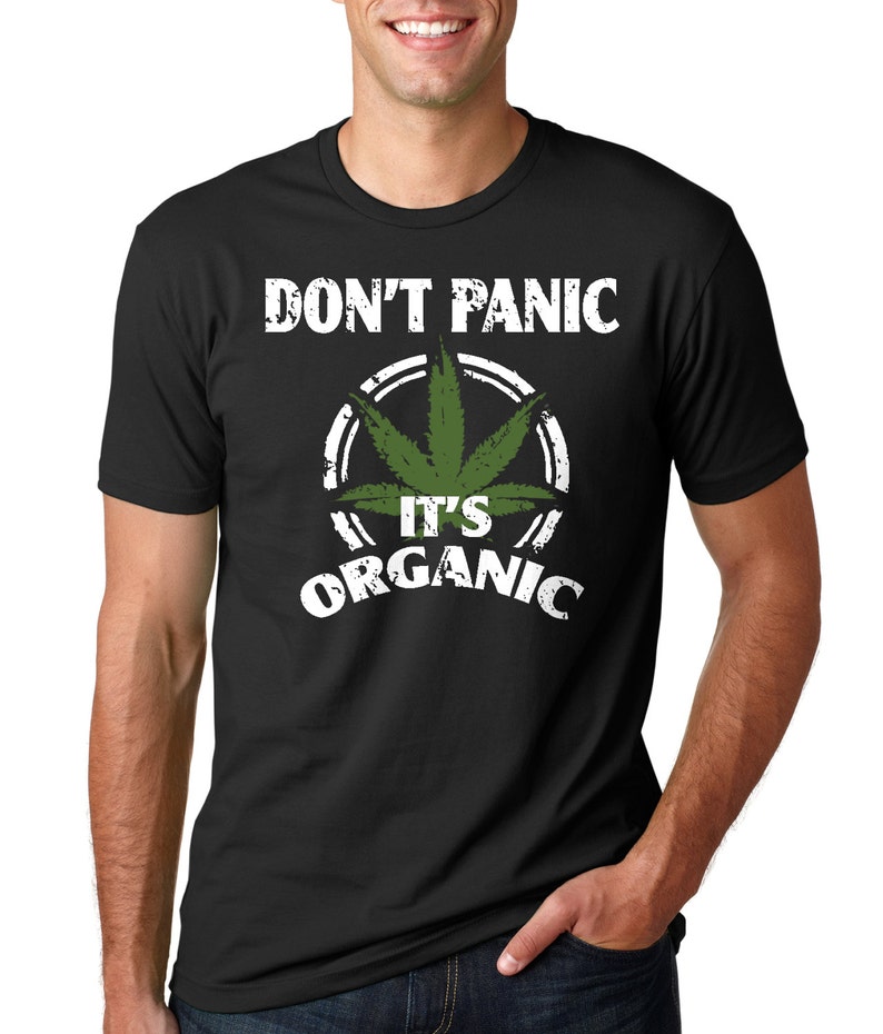 Don't Panic It's Organic Funny Weed Leaf T-shirt - Etsy