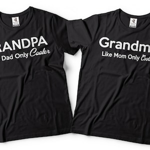Grandma Grandpa Matching T-shirts Gift for Grandparents Funny Couple ...