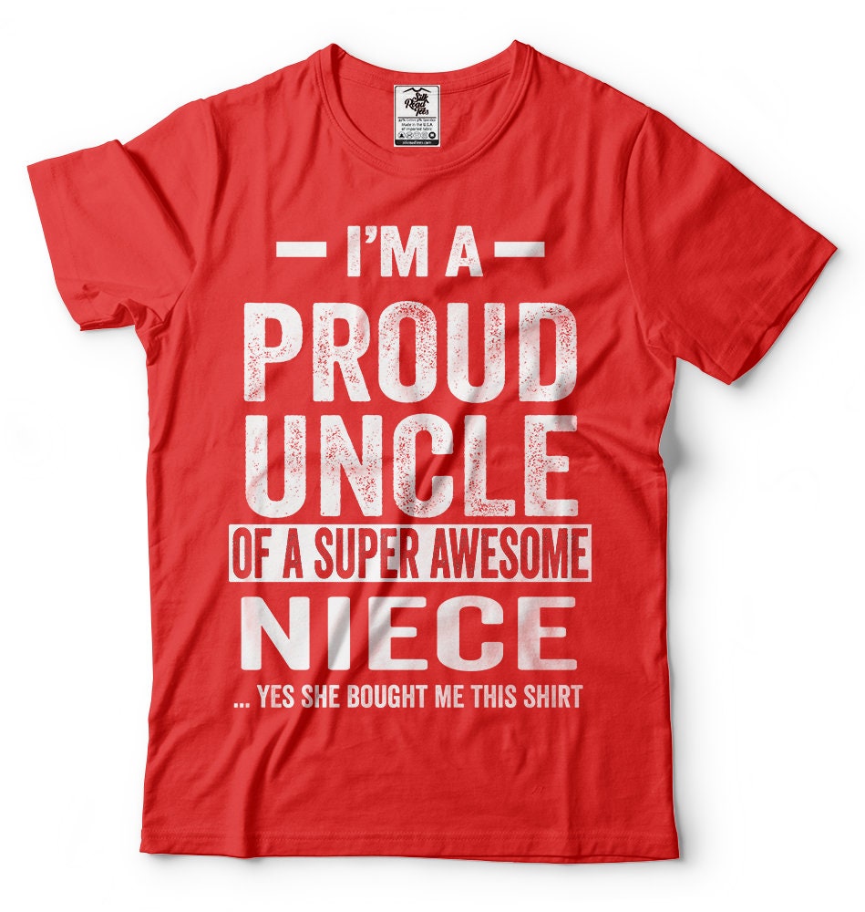 Mens Proud Uncle Of A Super Awesome Niece Funny Uncle T T Etsy