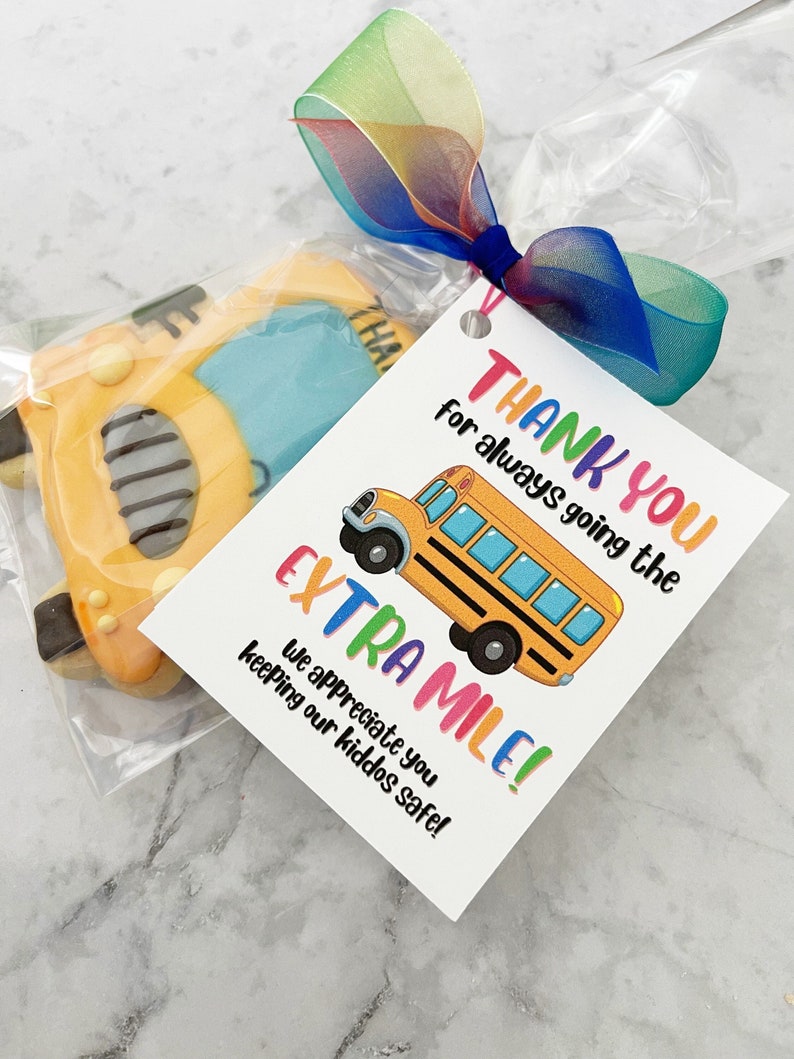 Teacher Appreciation Bus Driver Cookie Gift Tag Gifting Printable ...