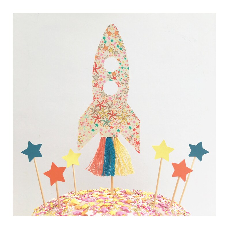 Rocket Cake Topper/ Space Cake Topper / Stars/ Cake - Etsy UK