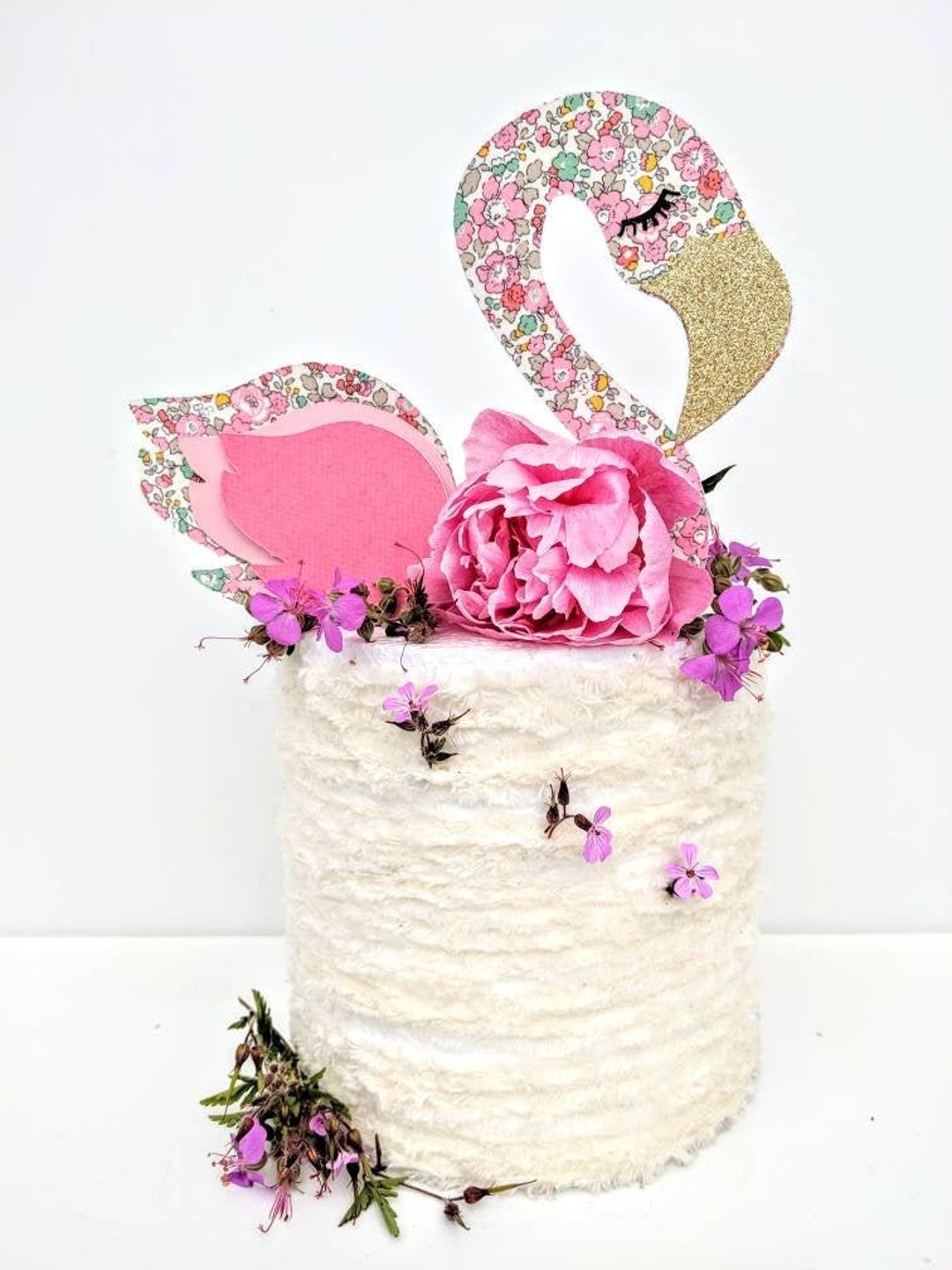 Liberty Print Flamingo Cake Topper/ Cake Decoration / Flamingo ...
