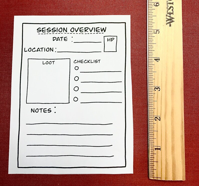 Dnd Session Overview Printable Notecards | Dnd, Dungeons and Dragons ...