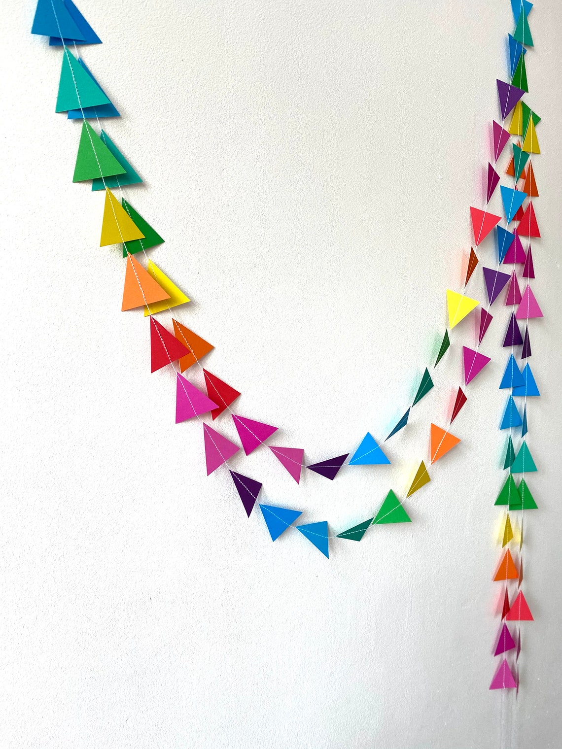 Paper garland geometric triangle paper garland party | Etsy