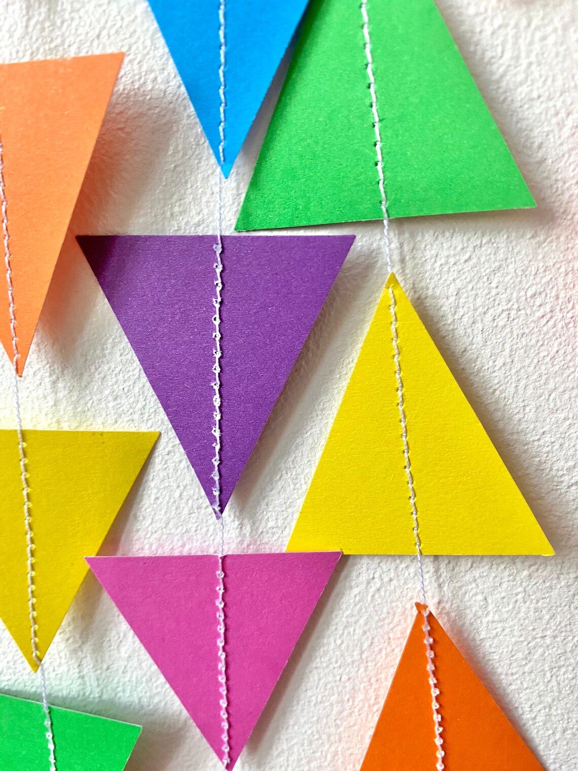 Paper garland geometric triangle paper garland party | Etsy