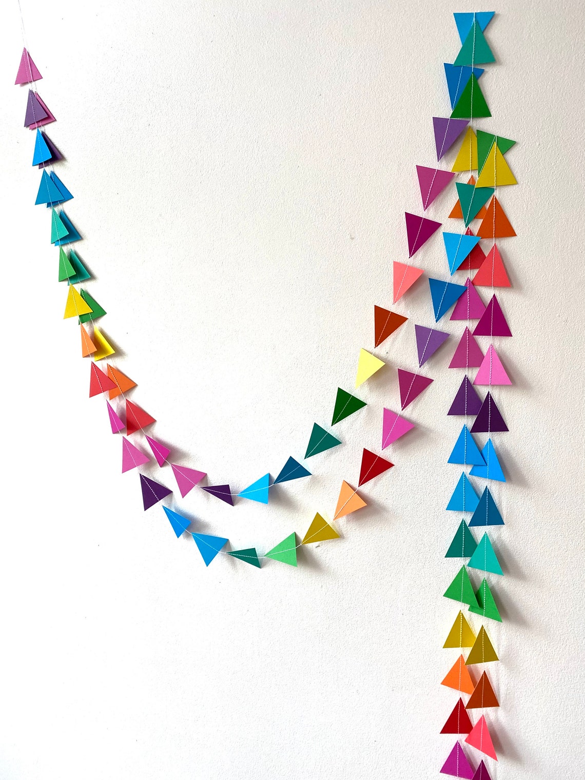 Paper garland geometric triangle paper garland party | Etsy