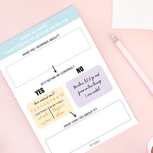 A6 Mini Anxiety Relief Notepad Worry Pad Mindfulness Journal Self Care ...
