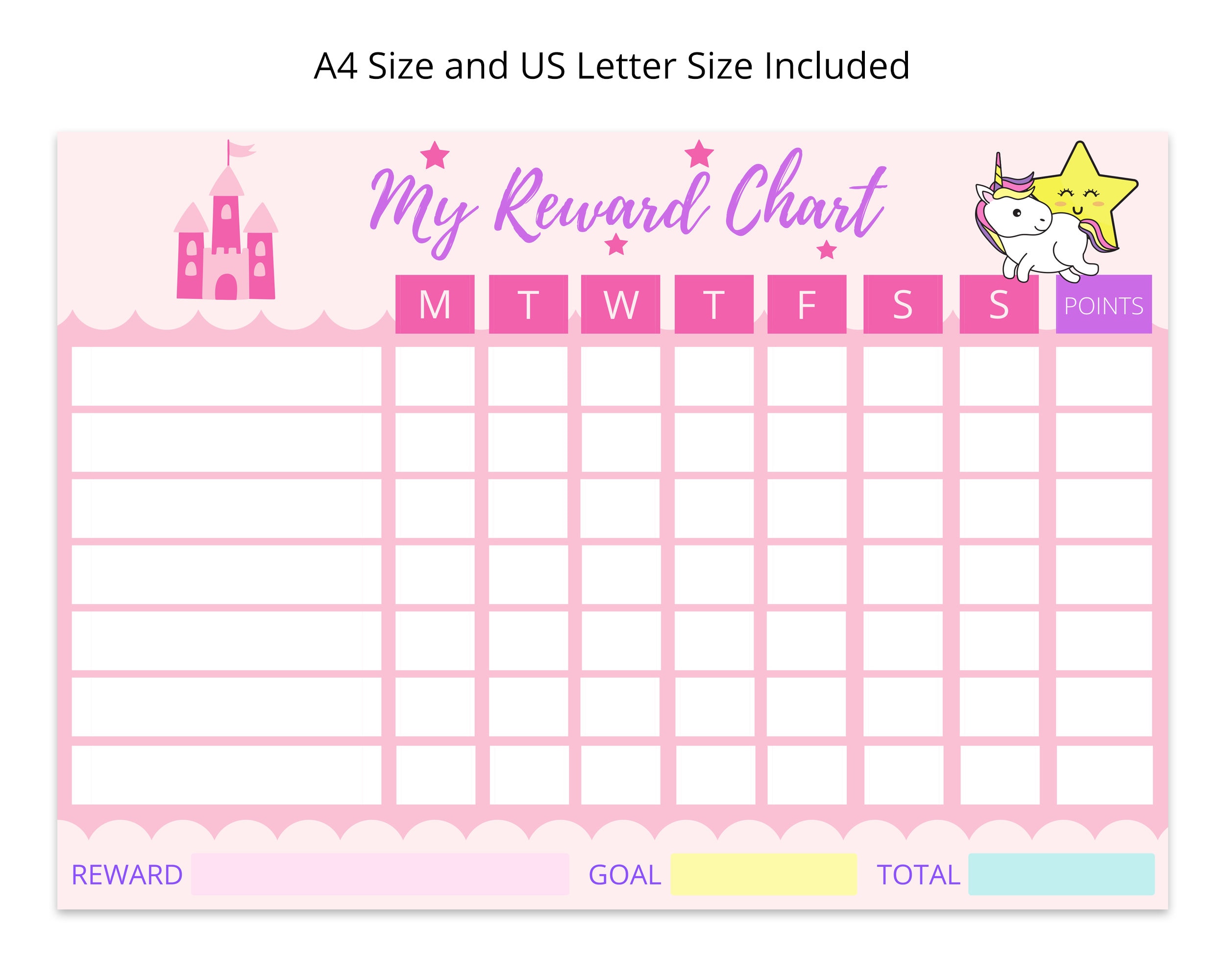 Printable Unicorn Reward Chart Personalised Children's - Etsy UK