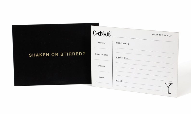 Blank Cocktail Recipe Cards to Write Your Own Recipes Cocktail - Etsy UK