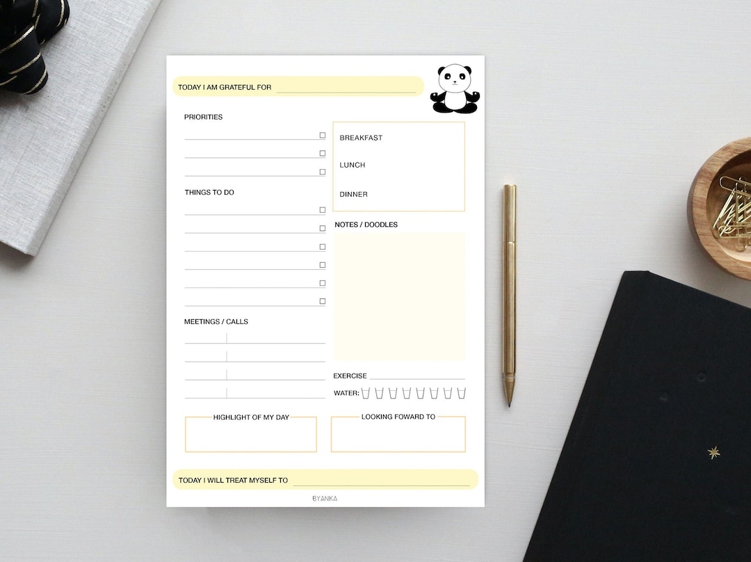 A5 Daily Planner Notepad Organiser to Do List Memo Desk Planner Desk ...