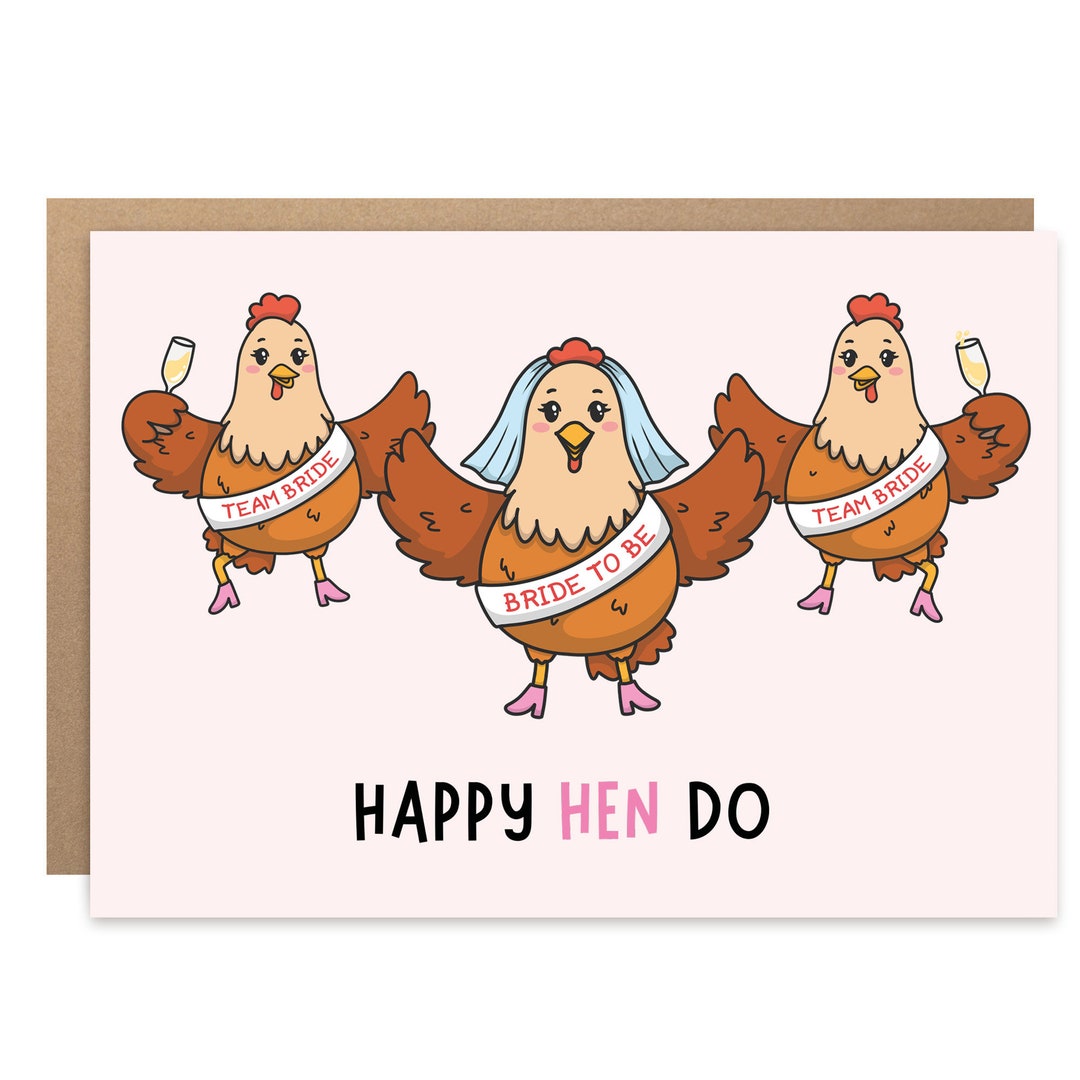 Happy Hen Do Greeting Card Hen Party Card Celebration Card on Your Hen ...