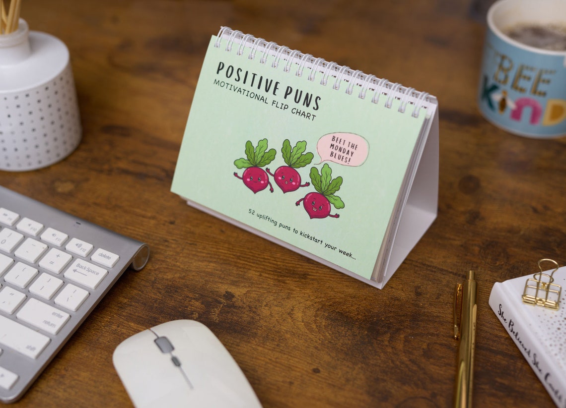 BYANIKA Motivational Flip Chart Desk Pad - Positive Affirmation Cards ...