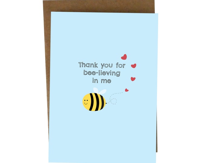 Bee-lieve in You Believe in You Card Good Luck Card - Etsy