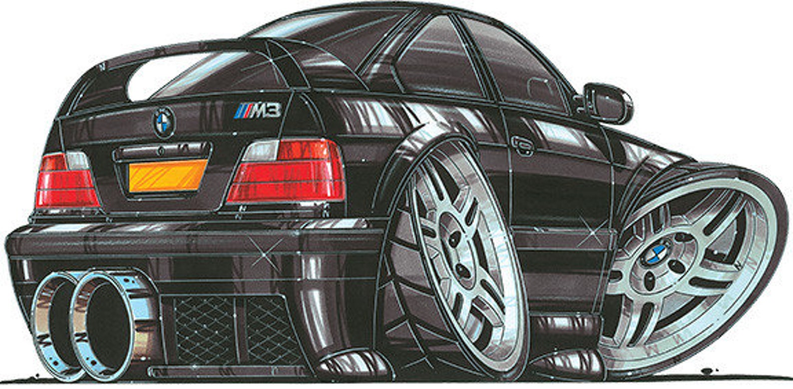 BMW E36 M3 Black Koolart T-shirt for Men | Etsy