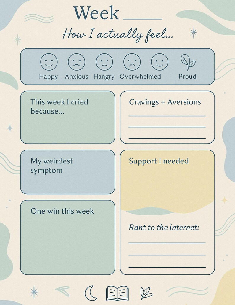 Kicking, Crying, and Craving: Funny Printable Pregnancy Diary | Weekly ...