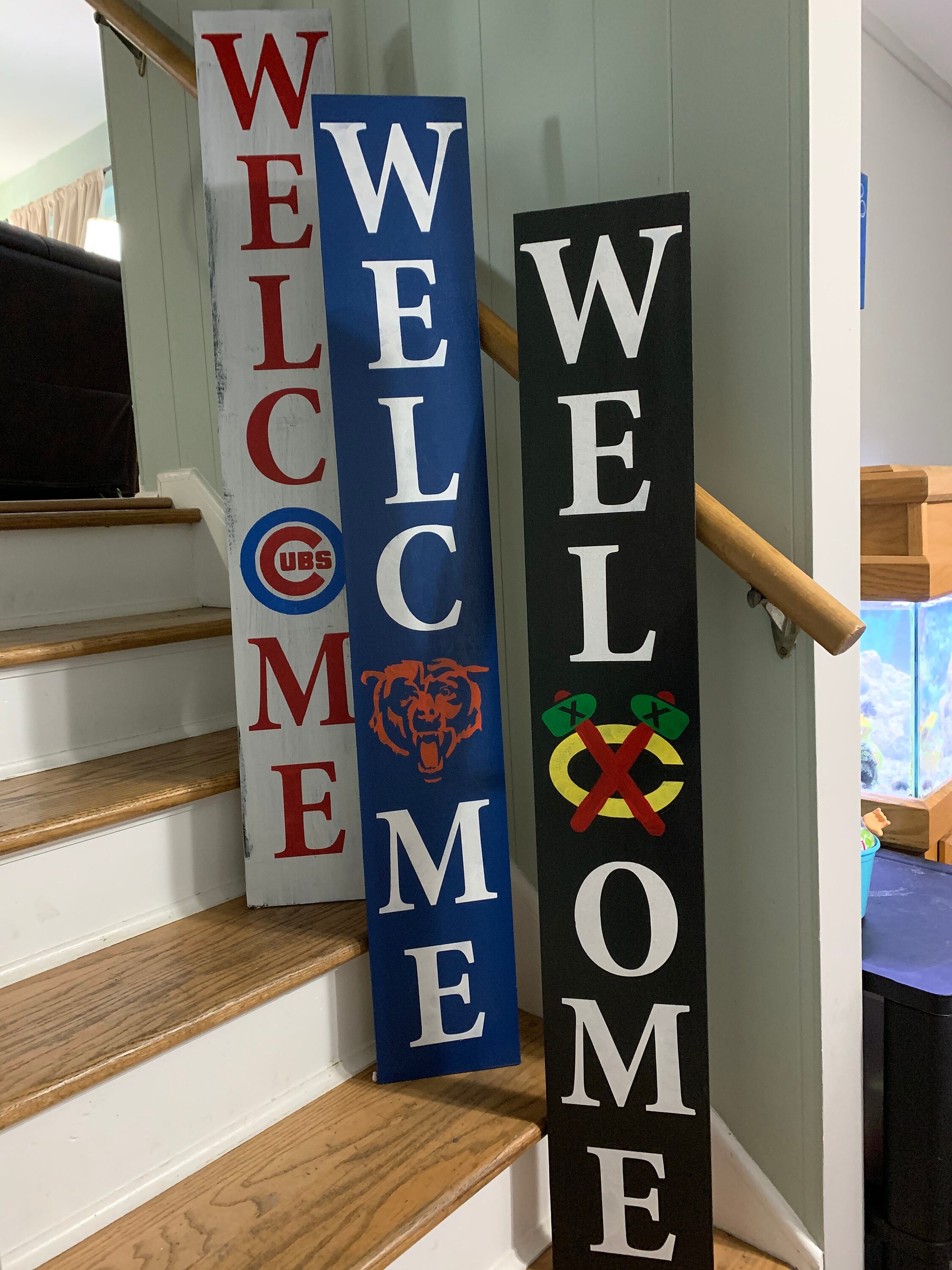 Sports team welcome sign. Hand painted custom made front door | Etsy