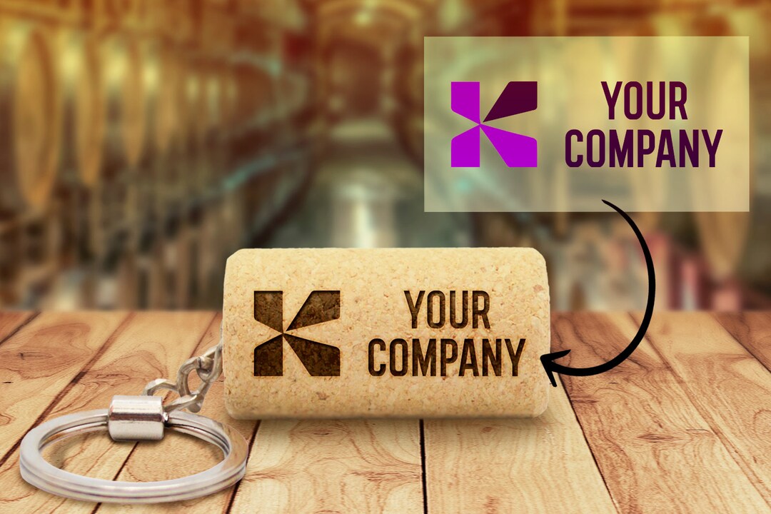 Custom Logo Cork Keyrings: Corporate Employee Client Gifts - Etsy