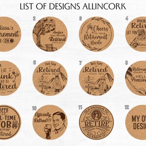 Cork Coasters Retirement Party Favors, Personalized Retirement Gifts ...