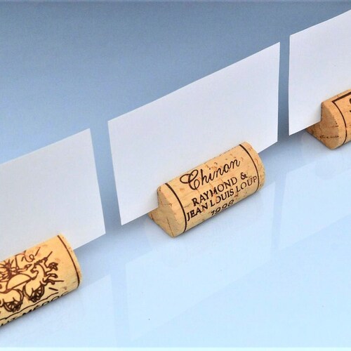 Personalized Wine Cork Place Card Holder Cork Card Holder Wine - Etsy
