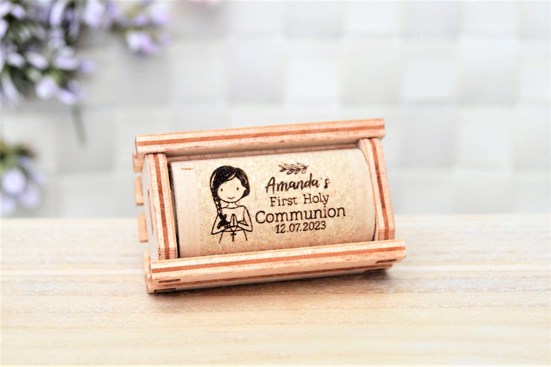 Personalized First Communion Cork Keepsake, Wooden Box - Etsy