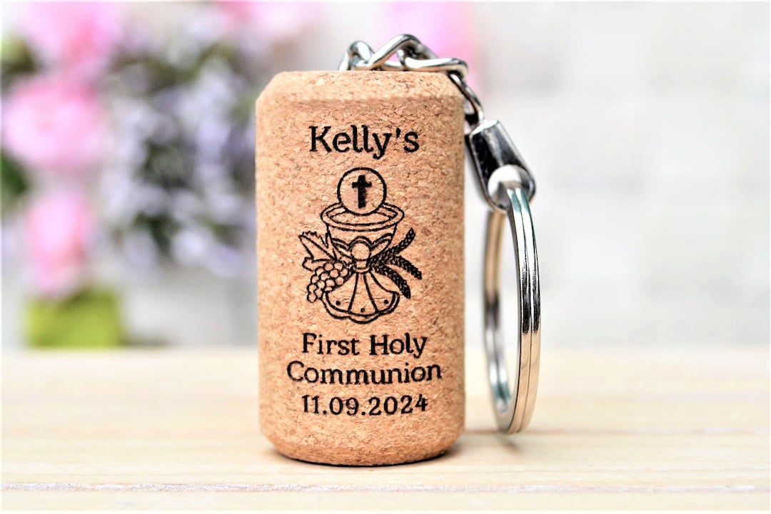 Personalized First Communion Cork Keyring: Keepsake Gift - Etsy