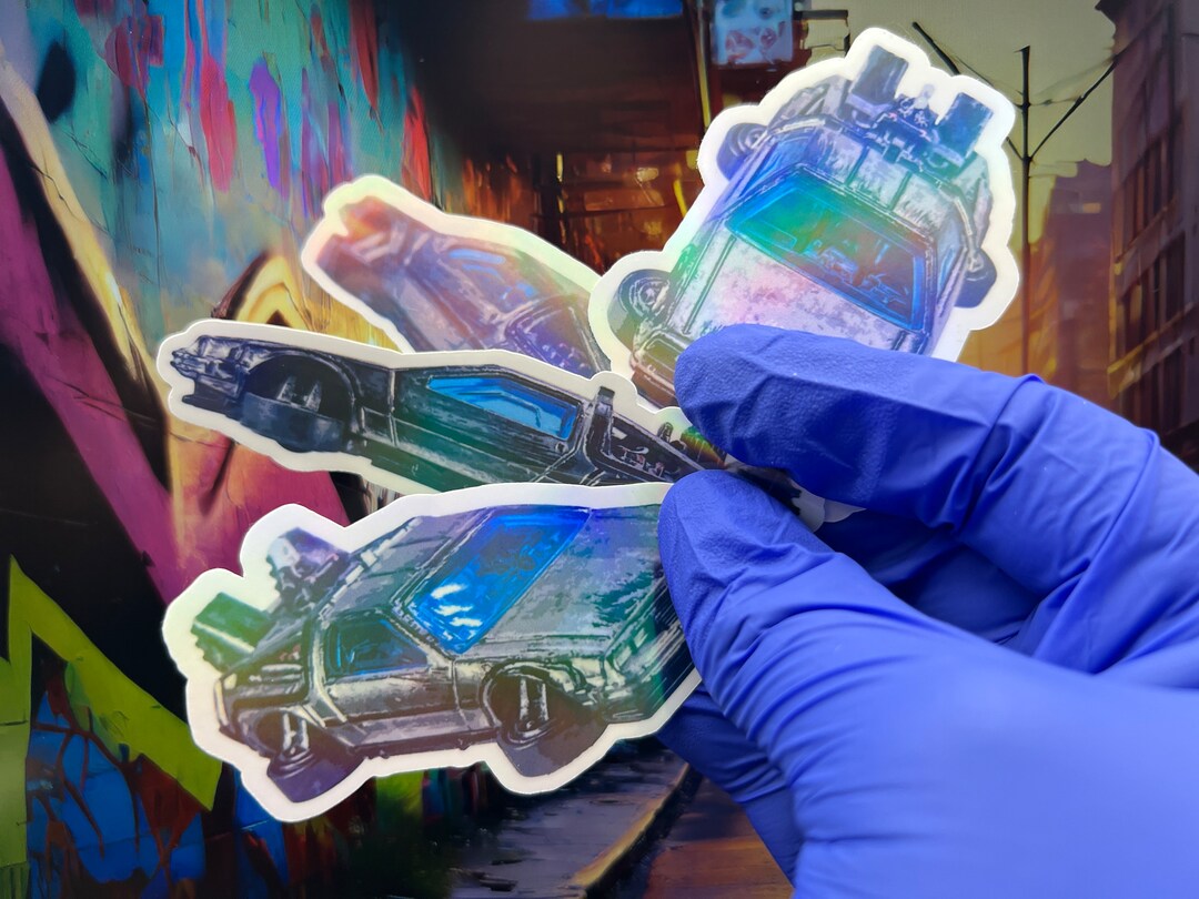 Delorean Time Machine Set of 4 Custom Car Vinyl Stickers Handmade Retro ...