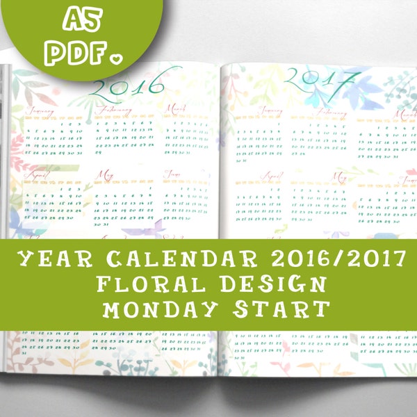 2016 Calendar - Etsy