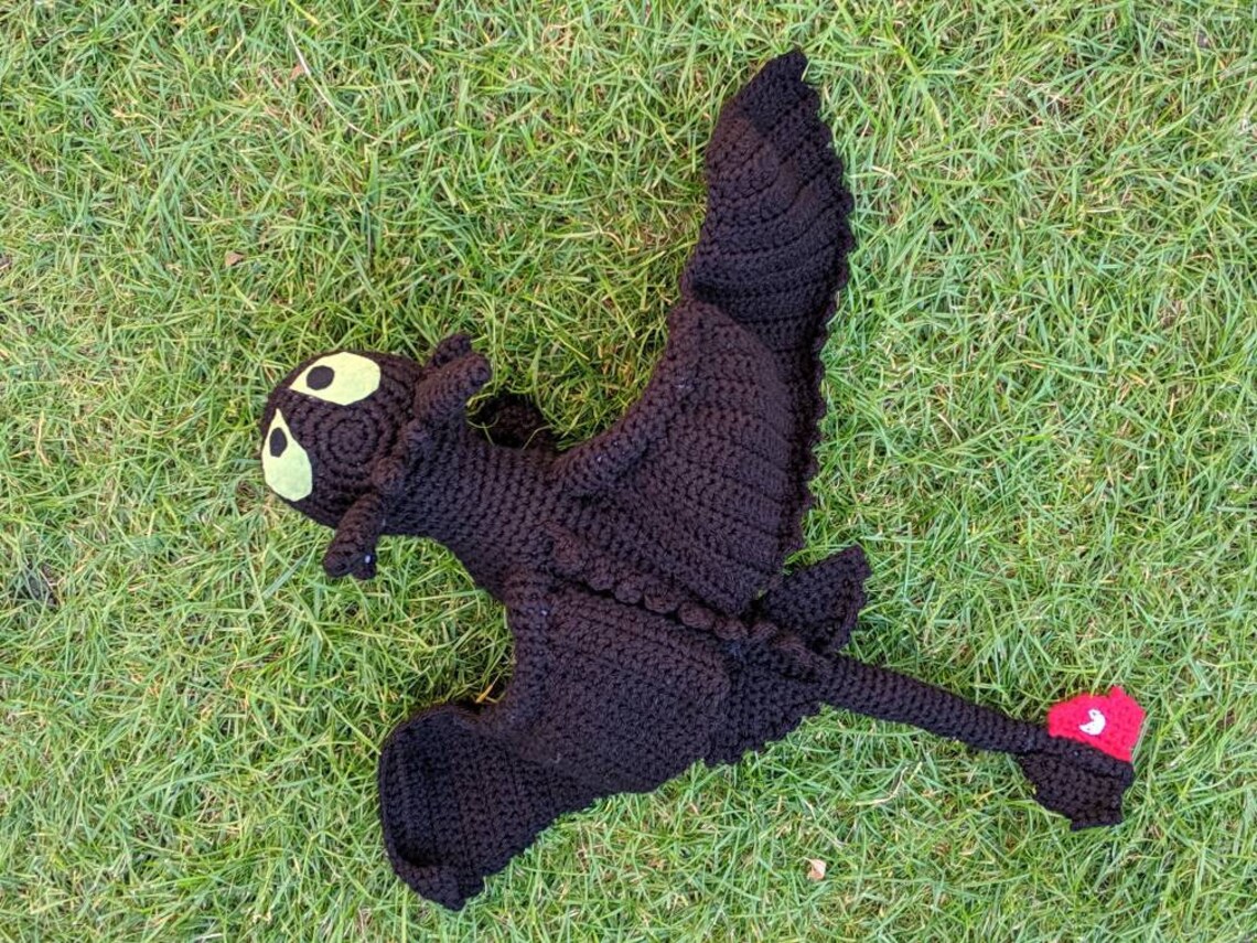 Toothless Dragon Toy Light Fury Dragon Toy Handmade - Etsy