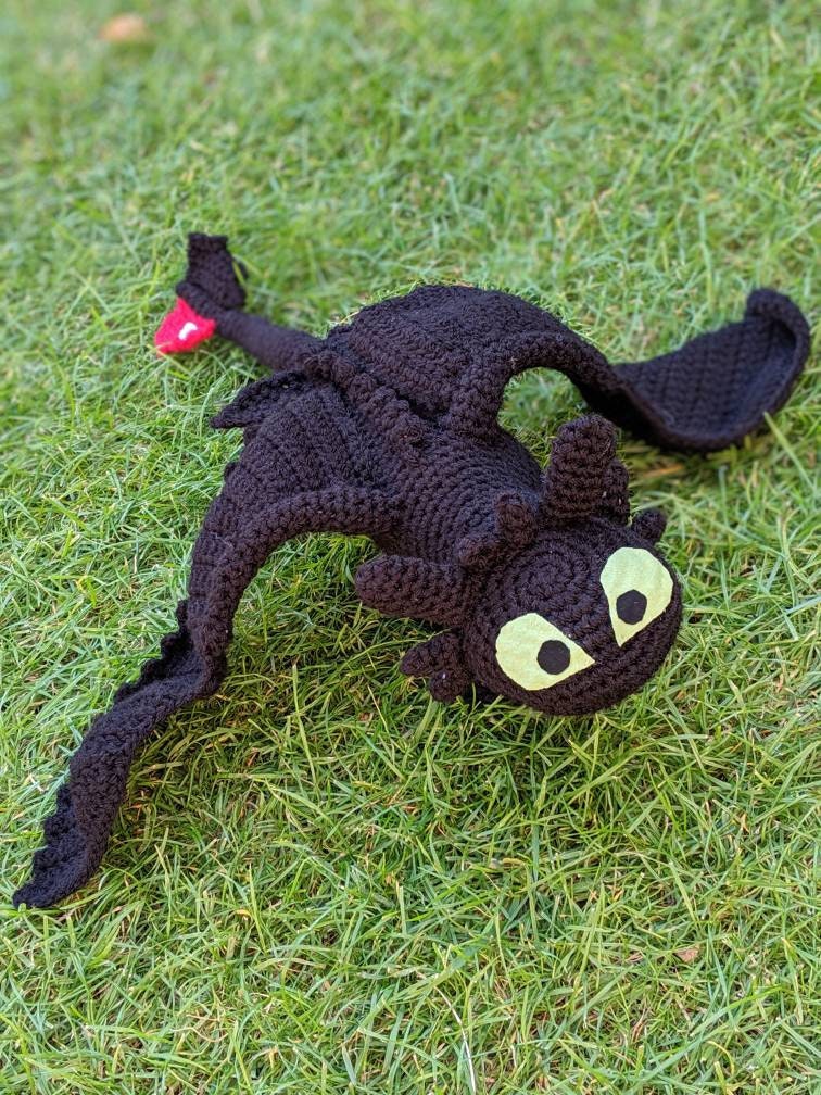 Toothless Dragon Toy Light Fury Dragon Toy Handmade - Etsy UK