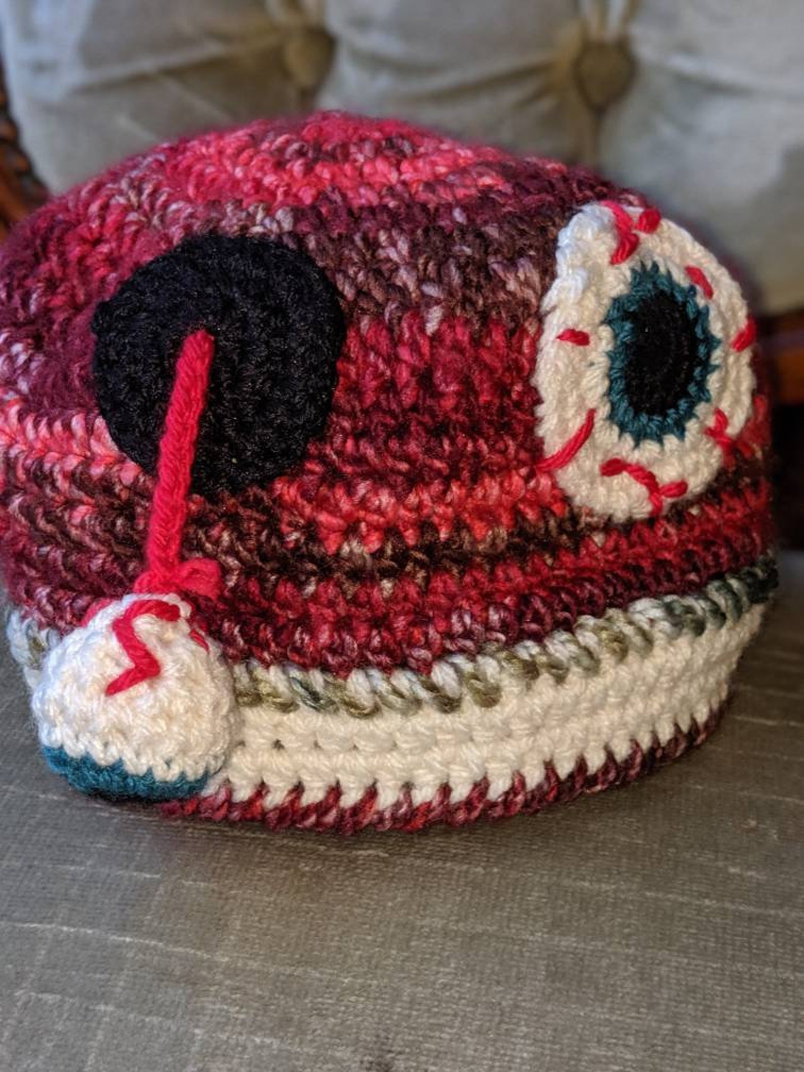 Zombie Hat, Protruding Eyeball Beanie, Halloween Hat, Walking Dead Hat ...