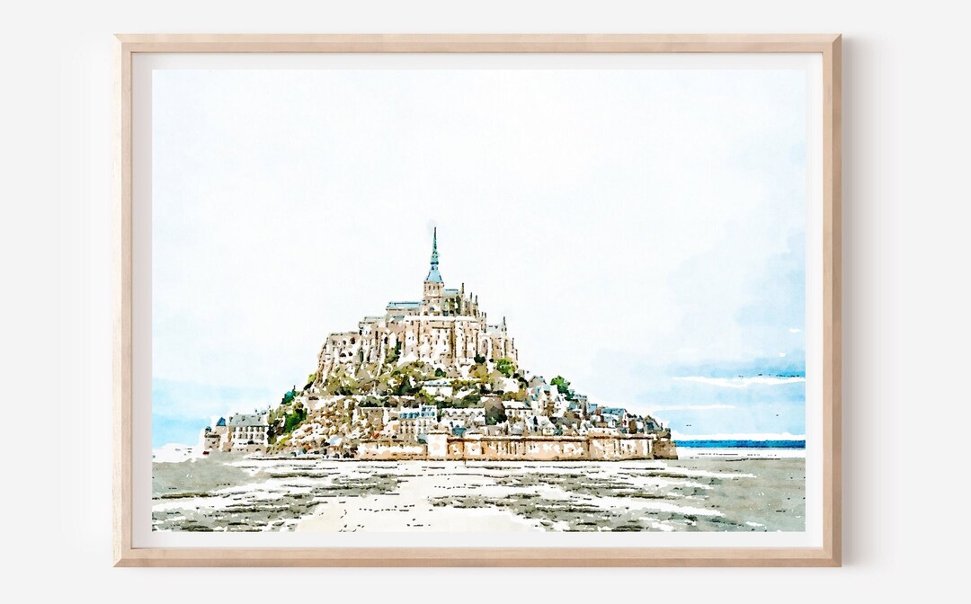 Le Mont Saint Michel Normandy France DIGITAL DOWNLOAD Watercolor ...