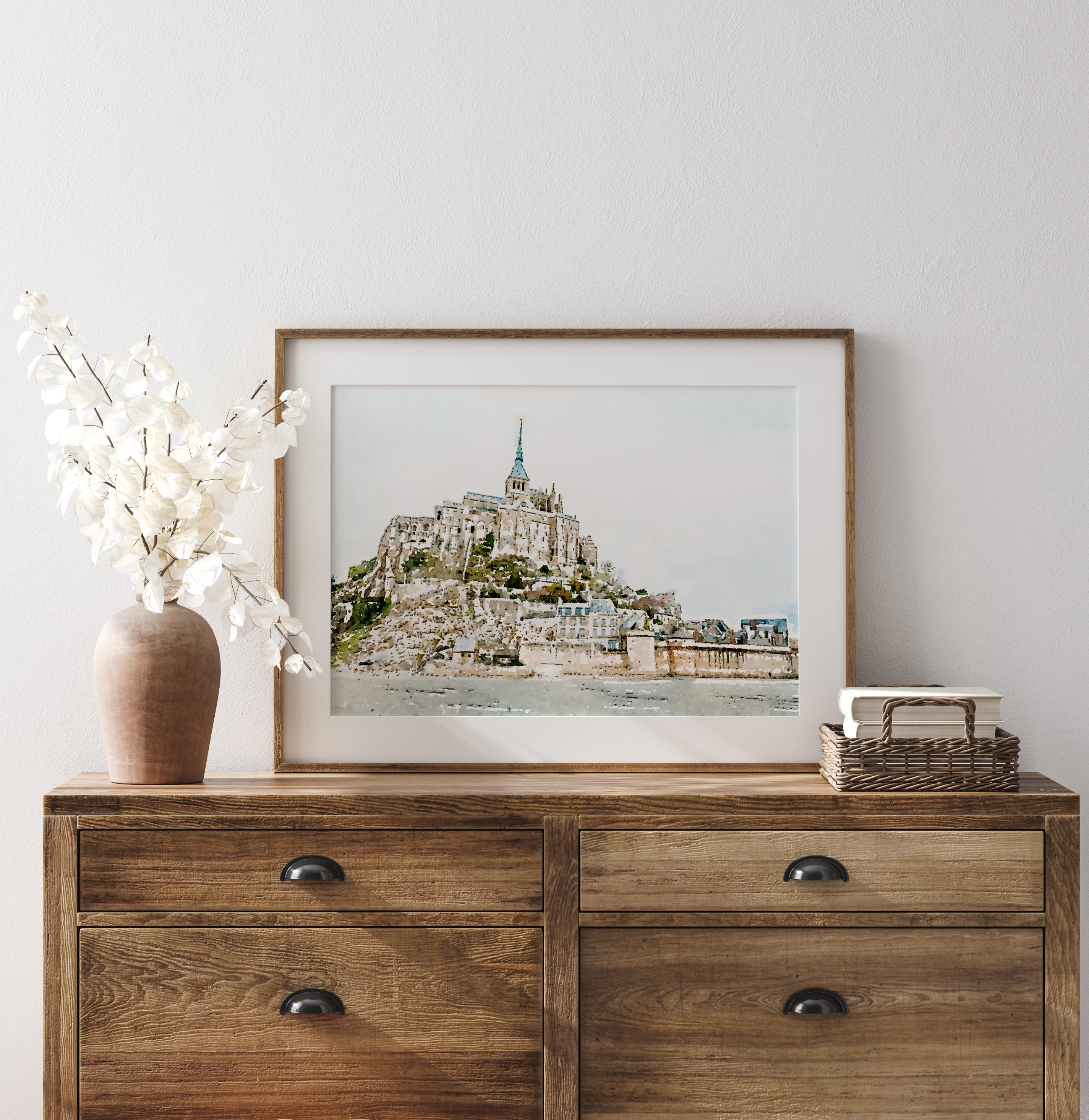 Le Mont Saint Michel Normandy France DIGITAL DOWNLOAD Watercolor ...