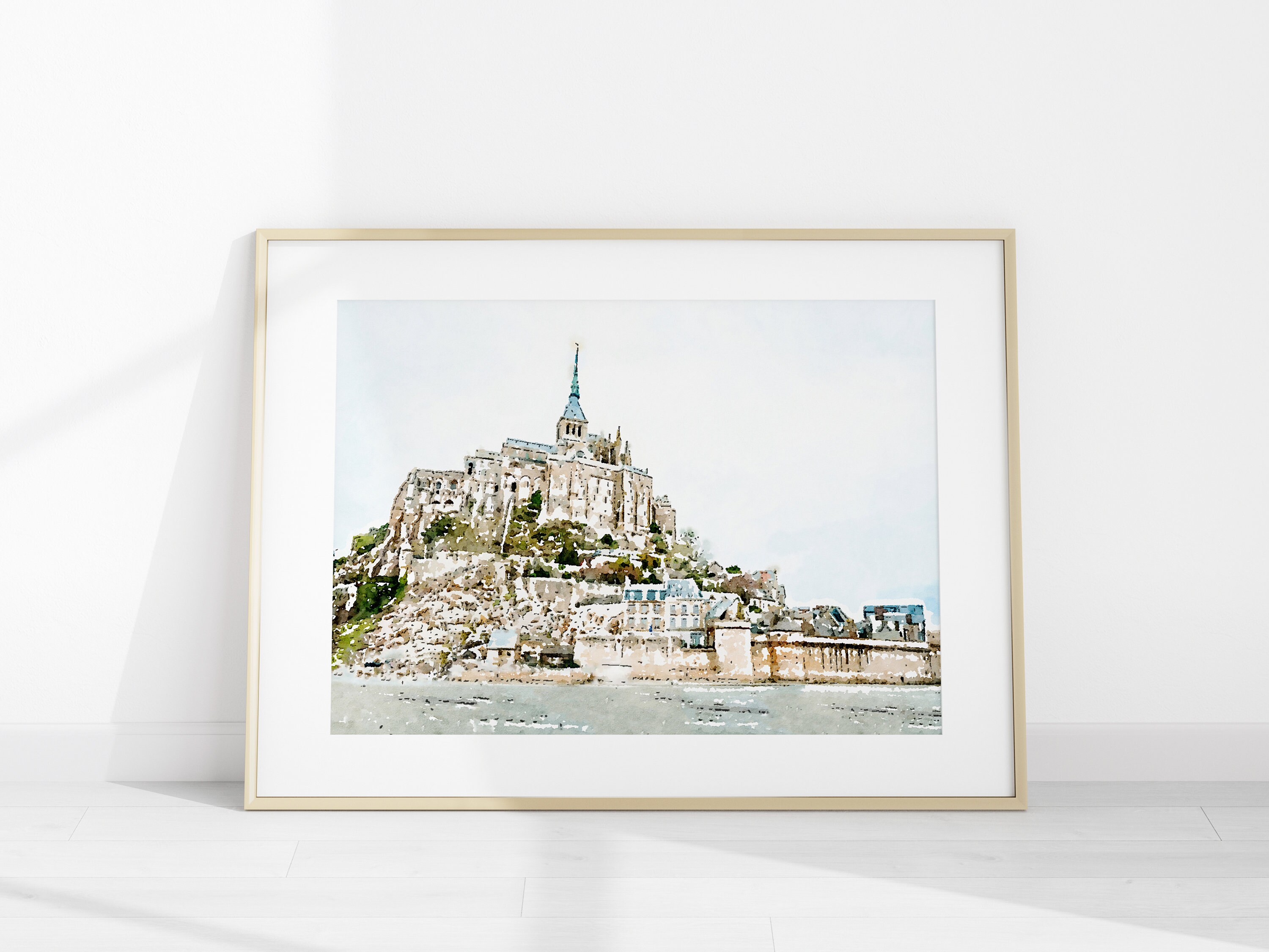 Le Mont Saint Michel Normandy France DIGITAL DOWNLOAD Watercolor ...