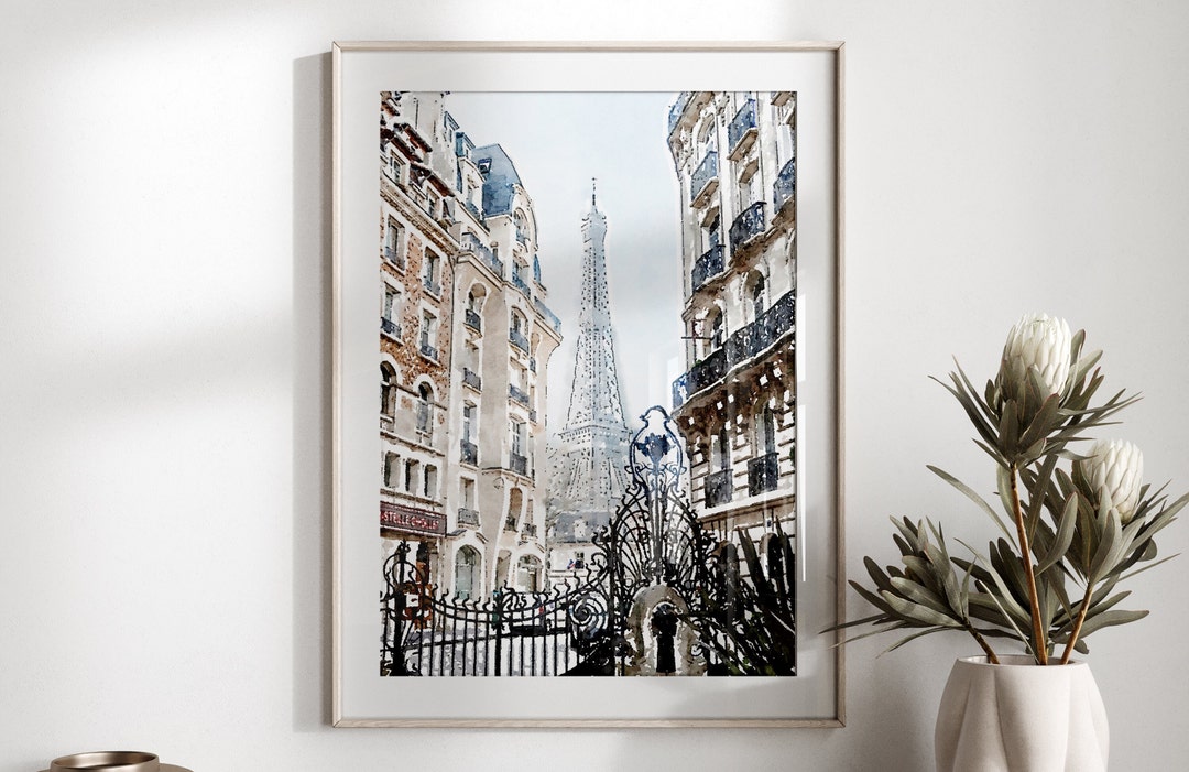 Paris Cityscape, Eiffel Tower Wall Art, DIGITAL DOWNLOAD Printable ...