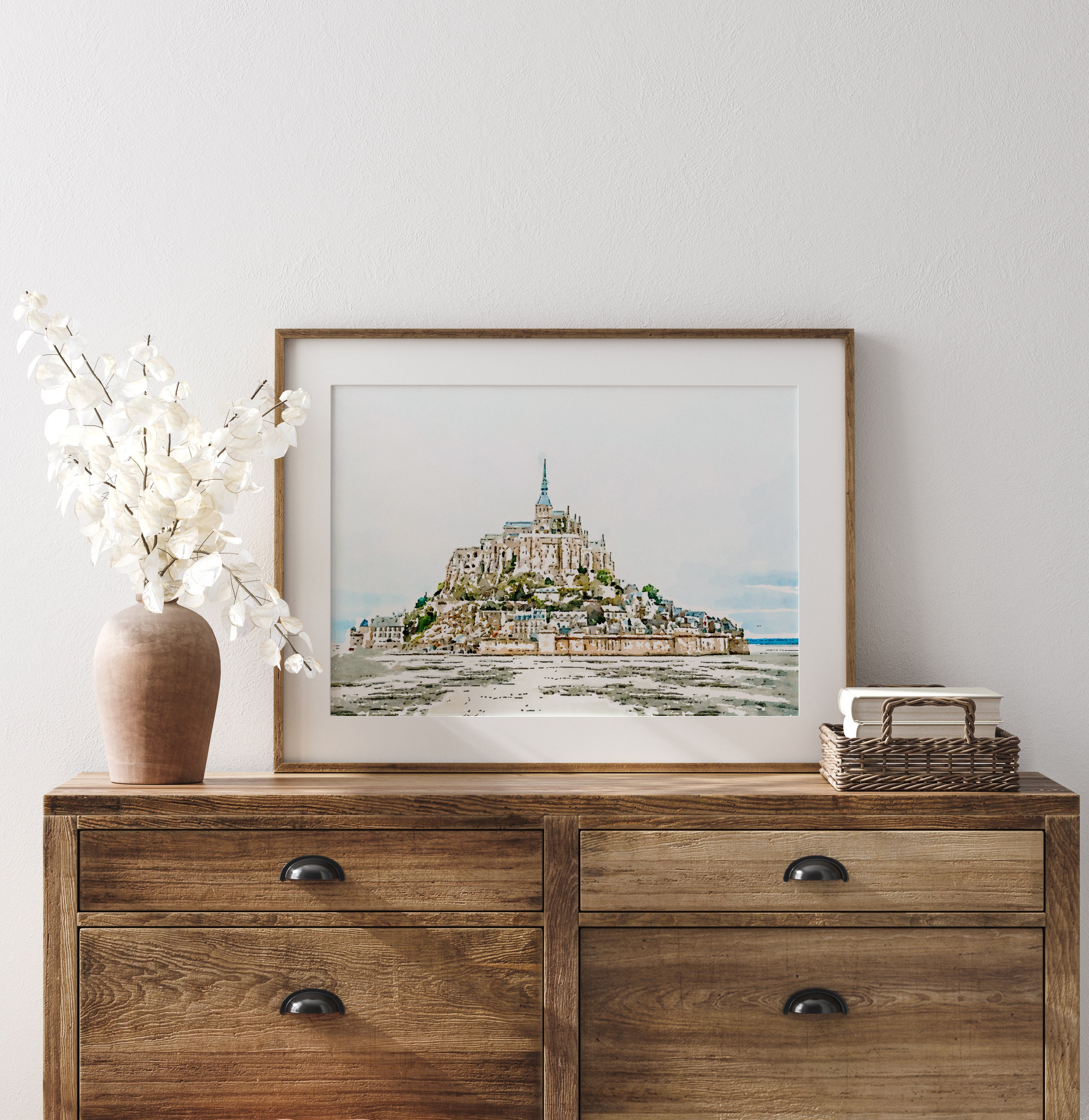 Le Mont Saint Michel Normandy France DIGITAL DOWNLOAD Watercolor ...