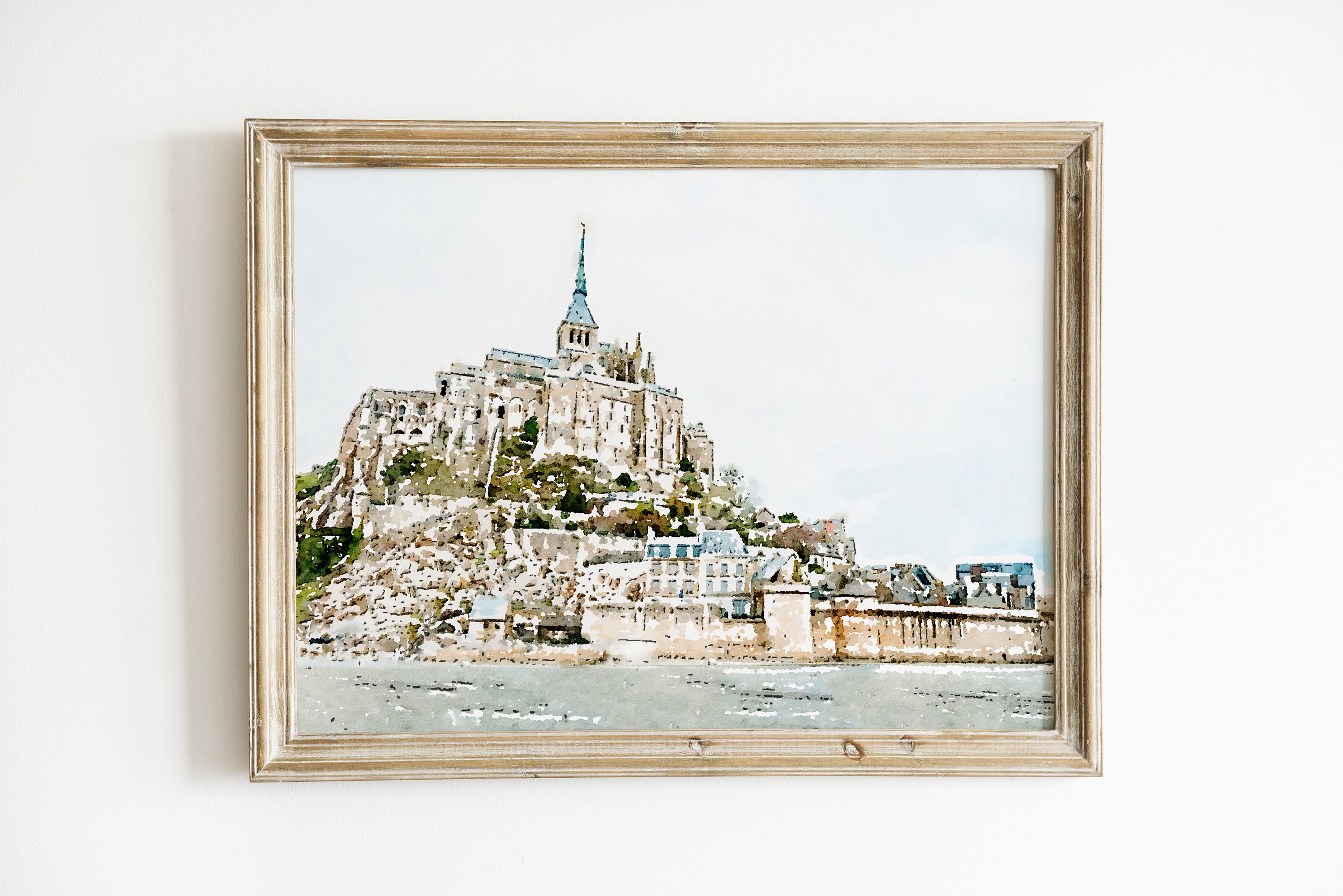 Le Mont Saint Michel Normandy France DIGITAL DOWNLOAD Watercolor ...