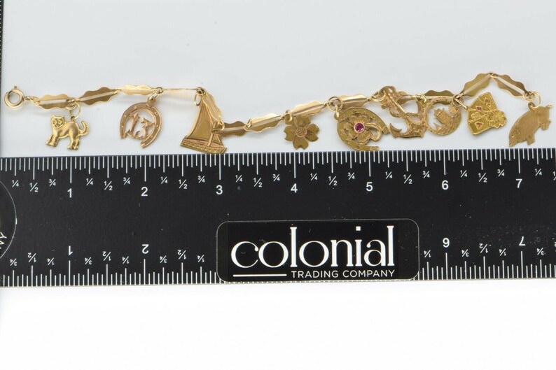 Vintage 18K YG Handmade Maritime & Luck Charm Bracelet - Etsy