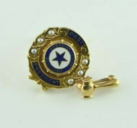 14K Yellow Gold American Legion Past President Pin | Etsy