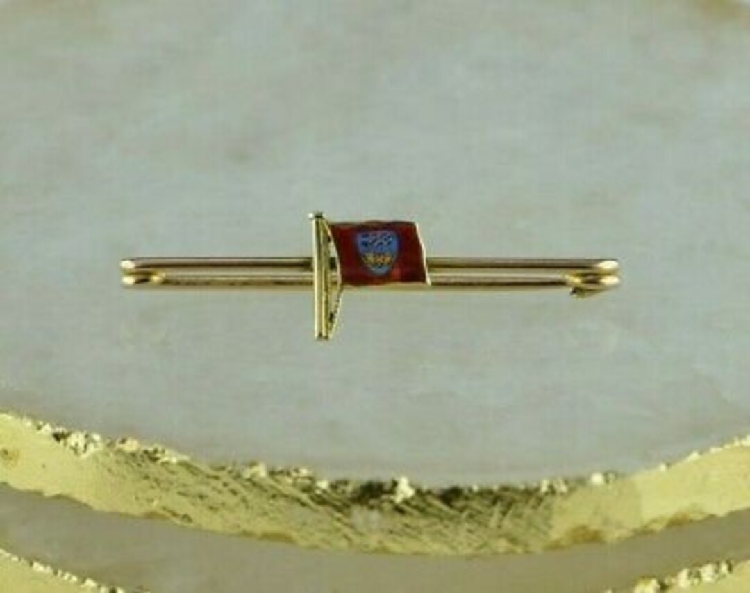 Vintage 15K Yellow Gold Enameled Flag Pin British Isles Circa 1950 - Etsy