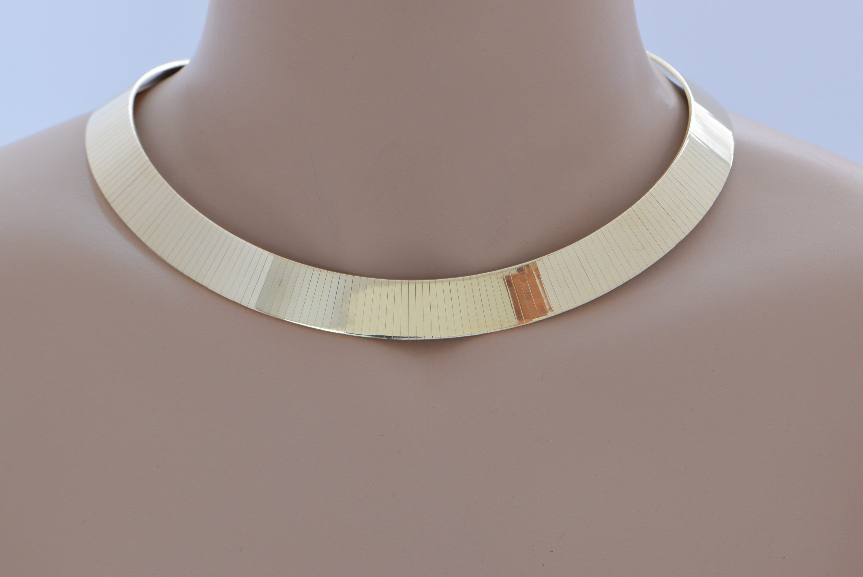 14K Yellow Gold "cleopatra" Collar Super Wide Necklace, 16 Inches, 102 ...