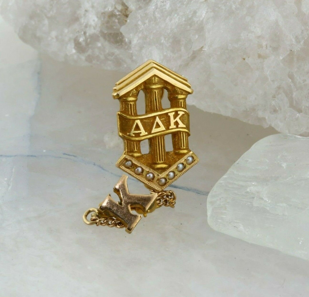 10K Yellow Gold Alpha Delta Kappa Pledge Pin - Etsy