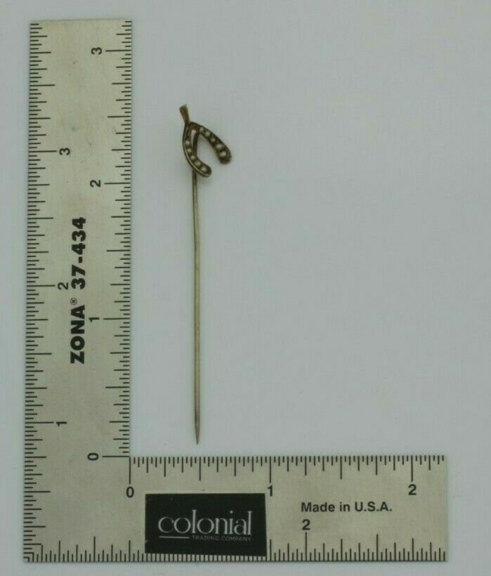 Vintage 14K Yellow Gold Pearl Wishbone Stick Pin Circa 1950 - Etsy