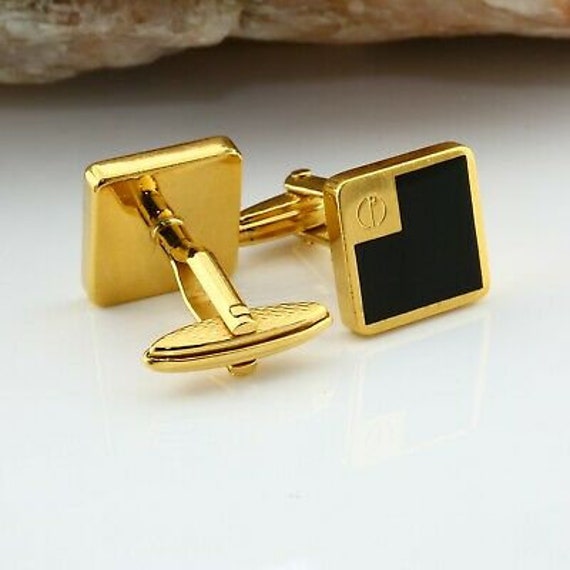 Dunhill Black Onyx Gold Plate Cufflinks Circa 1970 - Etsy Dunhill Black Onyx Gold Plate Cufflinks Circa 1970 - Etsy