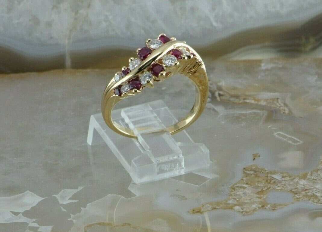 14K Yellow Gold Ruby and Diamond Ring 2ct Est Ring Size 7 | Etsy