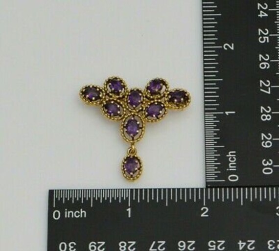 14K Gold Amethyst Pin, Formed in a Group with One Sus… - Gem