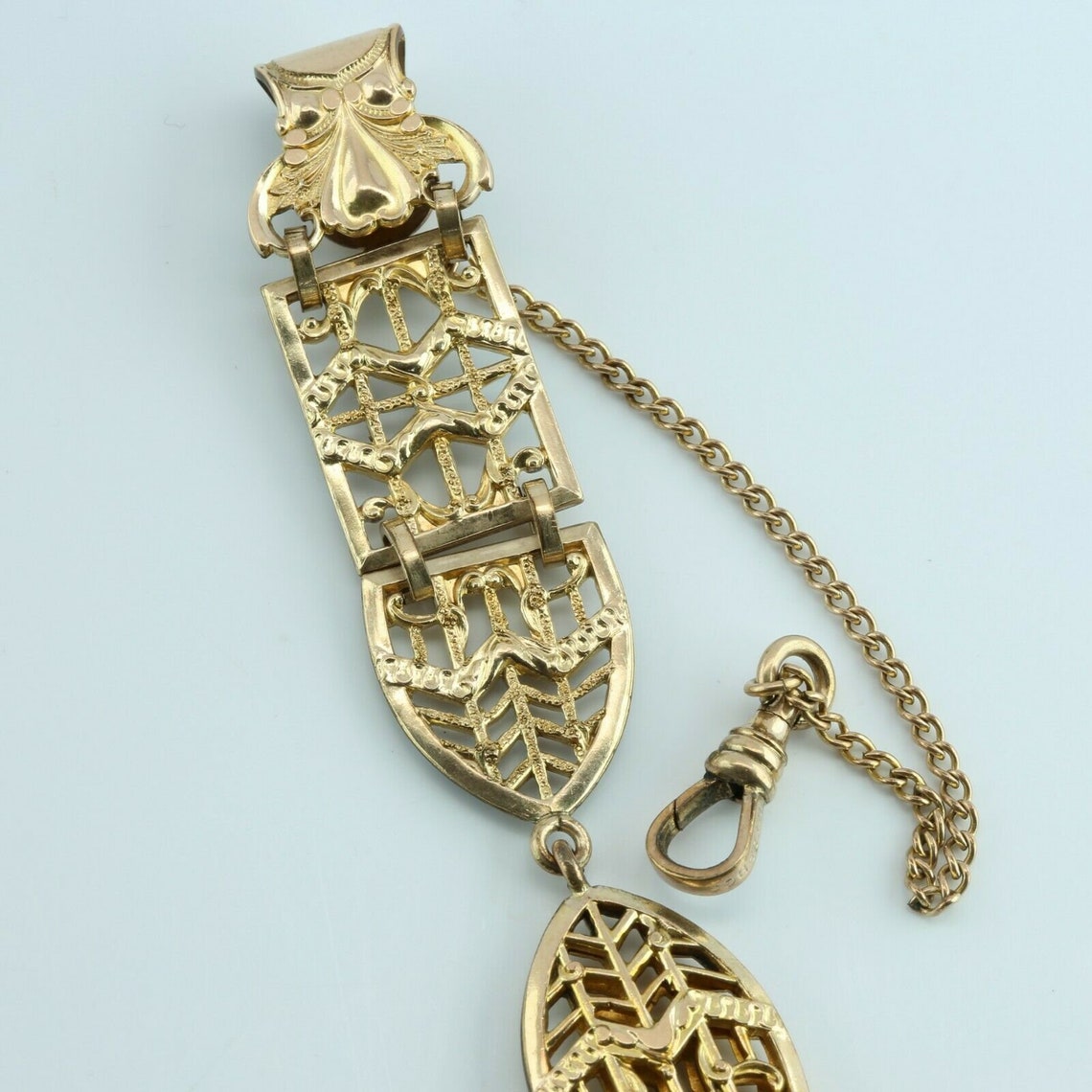 Antique Gold Filled Watch Fob and Clip for Belt Monogram LWB Circa 1930 ...