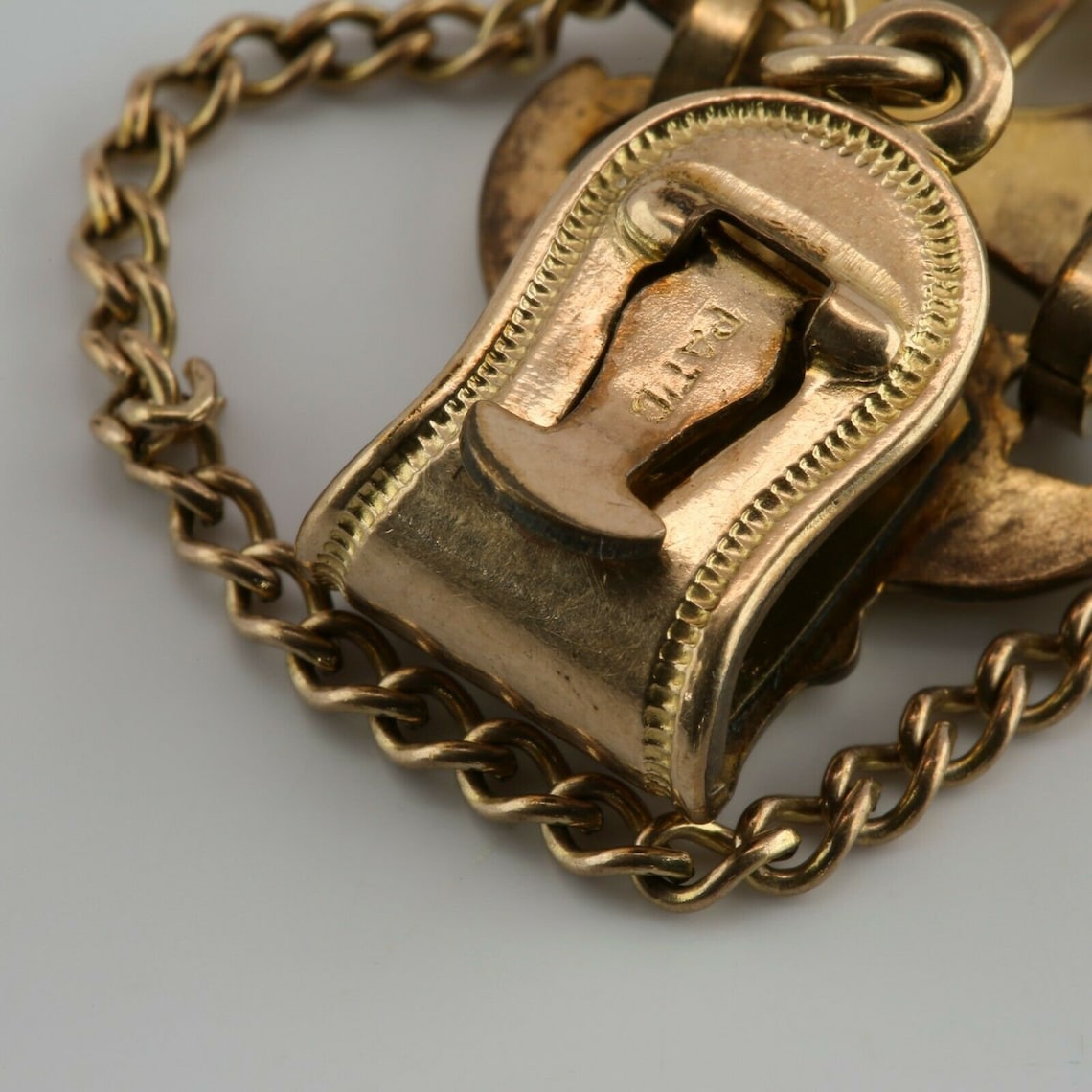 Antique Gold Filled Watch Fob and Clip for Belt Monogram LWB Circa 1930 ...