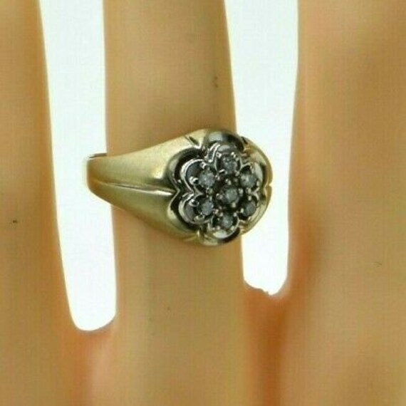 10K Yellow Gold Diamond Rosette Ring Size 10 Circa 19… - Gem