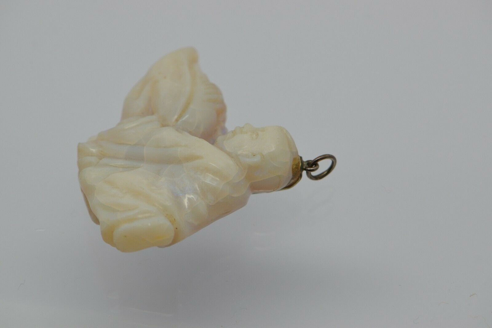 Chinese Opal Carving Pendant with White Opal Monk Presenting | Etsy